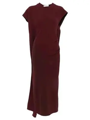 Victoria Beckham Draped Asymmetric Midi Dress - Red