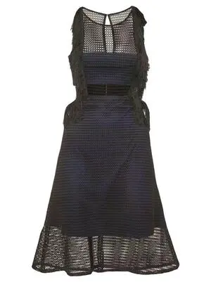 SELF-PORTRAIT Mesh Fringe Dress - Black