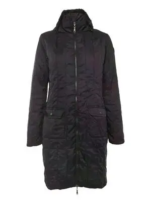 Emporio Armani Hooded Zip-up Coat - Black