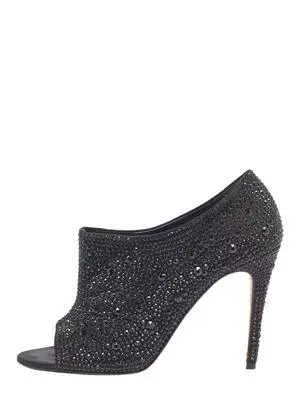 GINA Crystal Embellished Open-toe Stiletto Sandals - Black