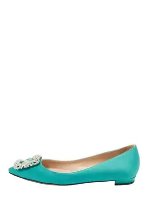 Manolo Blahnik Manolo Blahnik Hangisi Ballet Flats Blue