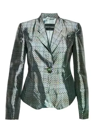 Emporio Armani Geometric-print Blazer - Silver