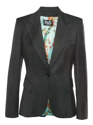 D&G PREOWNED Pinstripe Single-breasted Wool-blend Blazer - Black