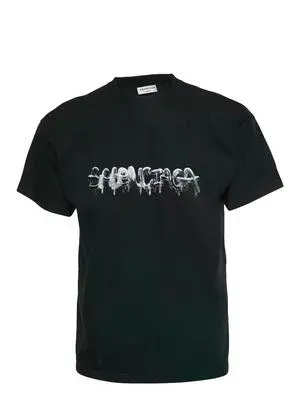 Balenciaga Logo-print Jersey T-shirt - Black