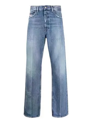 DIESEL® Stonewashed Straight-leg Jeans - Blue