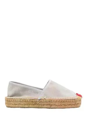 Moschino Suede Espadrilles With Heart Detail - Grey