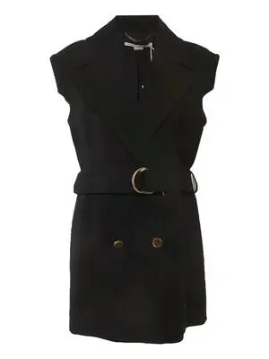 Stella McCartney Belted Double-breasted Vest - Black