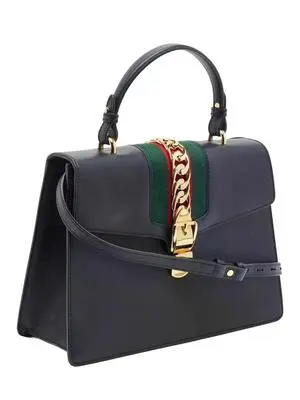 Gucci Sylvie Web Stripe Handbag - Blue