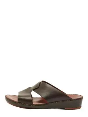 Loro Piana Buckle Leather Sandals - Brown
