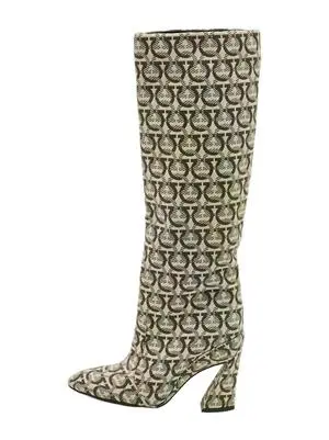 FERRAGAMO Gancini Knee-length Boots - Neutrals