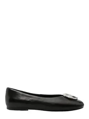 ADRIANNA FERETTI Logo-plaque Ballet Flats - Black
