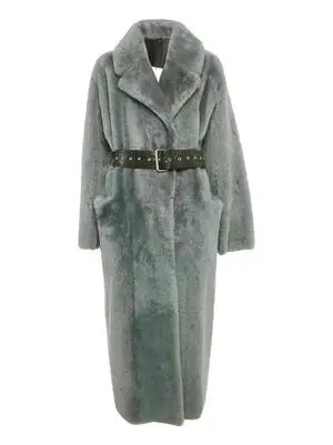424 Belted Shearling Coat - Grey