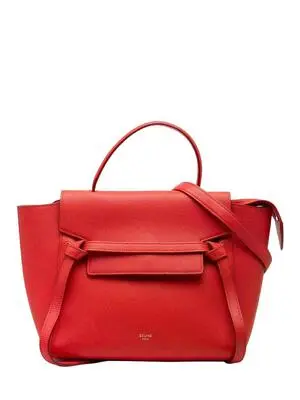 Celine Micro Grained Calfskin Belt Bag Satchel - Red