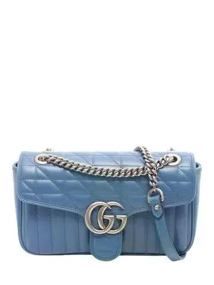 Gucci Gg Marmont Matelassé Shoulder Bag - Blue