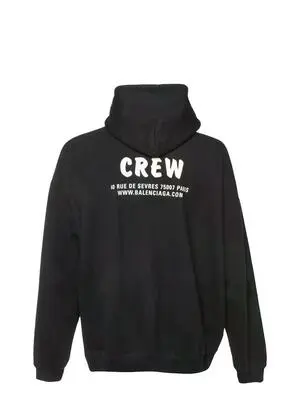 Balenciaga Logo-print Cotton Hoodie - Black