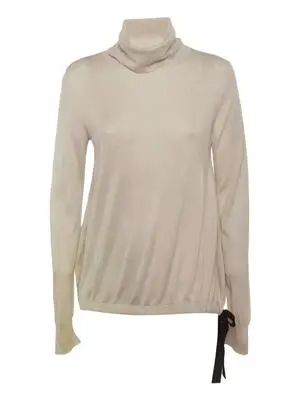 Max Mara Beige Ribbed Turtleneck Sweater - Neutrals