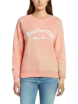 Burberry Logo Embroidered Sweatshirt - Pink