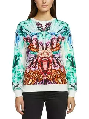Just Cavalli Crystal-print Sweatshirt - Blue