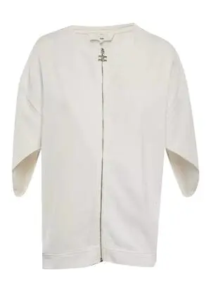Elisabetta Franchi White Jersey Oversized Zip-front Jacket - Neutrals