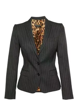 Dolce & Gabbana Pinstripe Single-breasted Blazer - Black