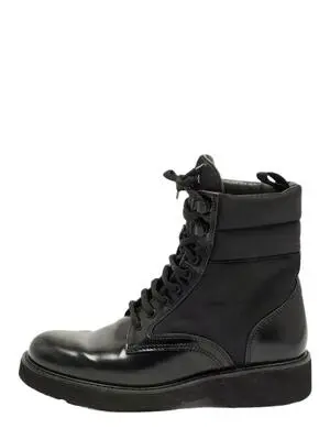 Prada Monolith Lace-up Ankle Boots - Black