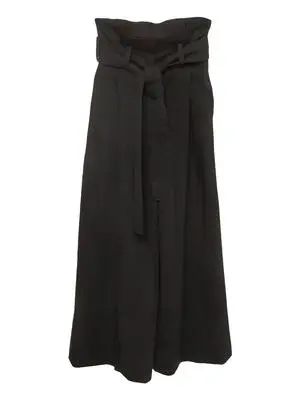 Stella McCartney Wool Belted Wide-leg Trousers - Black