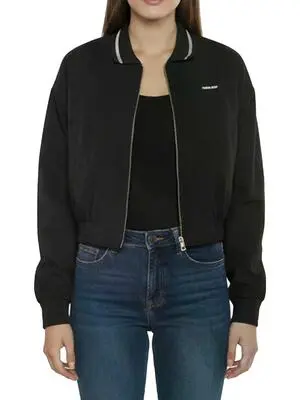 Miu Miu Logo Patch Blouson Jacket - Black