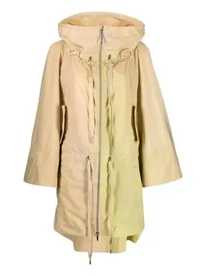 Alberta Ferretti High-tube Neck Parka Coat - Neutrals