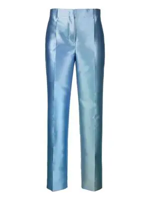 Alberta Ferretti Baby Satin High Waist Trousers - Blue