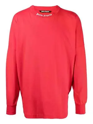 Palm Angels Logo-print Long-sleeve Top - Red