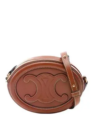 Celine Small Calfskin Cuir Triomphe Oval Crossbody Bag - Brown