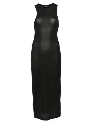 Wardrobe.NYC Ribbed-knit Sleeveless Midi Dress - Black