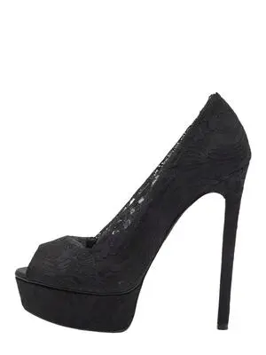 Casadei Lace Platform Pumps - Black