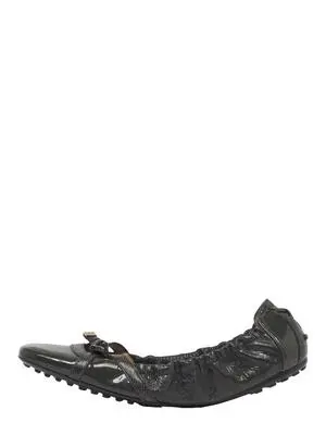 TOD'S Lizard-embossed Bow Ballet Flats - Green