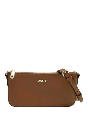 Dkny Leather Zip-top Cross Body Bag - Brown