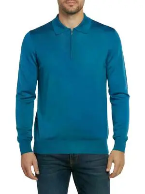 ZILLI Quarter-zip Polo Sweater - Blue
