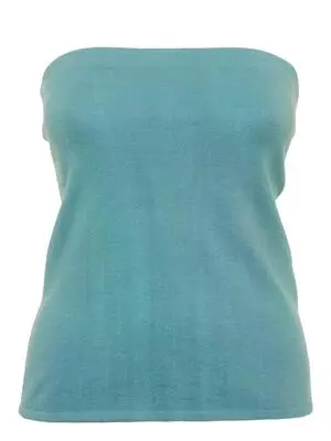 Ralph Lauren Strapless Cashmere Tube Top - Blue