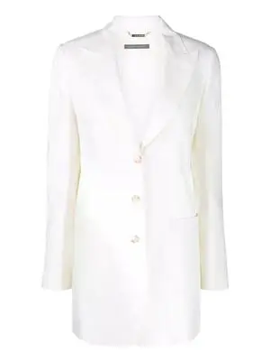 Alberta Ferretti Longline Single-breasted Blazer - White