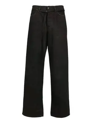 032C Belted Straight Leg Jeans - Black