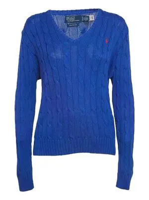 Polo Ralph Lauren Cable Knit V-neck Sweater - Blue
