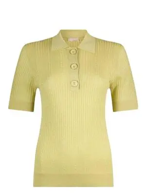 Liu Jo Knit Polo Shirt With Decorative Buttons - Yellow