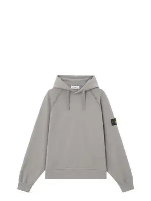 Stone Island Logo Patch Drawstring Hoodie - Gray