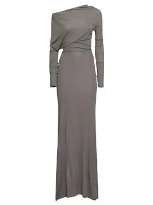 AYA MUSE Knitted Long Sleeve Maxi Dress - Gray
