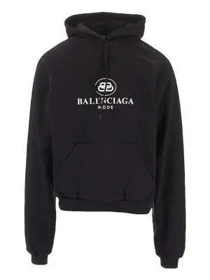 Balenciaga Bb Mode Hoodie - Black