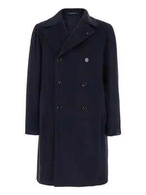 Tagliatore Double-breasted Long Sleeve Coat - Black