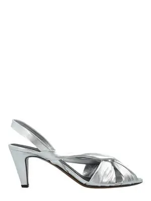 NEOUS Silver Heeled Slingback Sandals - Gray