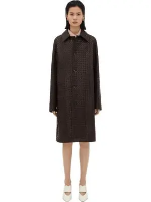 Bottega Veneta Intrecciato Leather Coat - Fudge