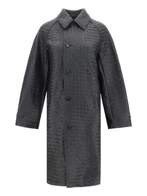 BOTTEGA VENETA Bottega Veneta Intrecciato Leather Coat