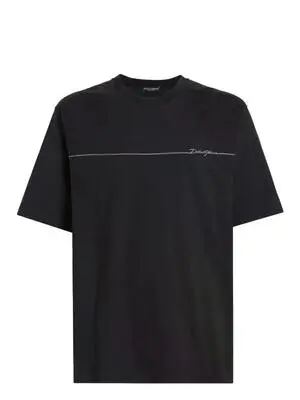 Dolce & Gabbana Cotton T-shirt With Logo - Blue