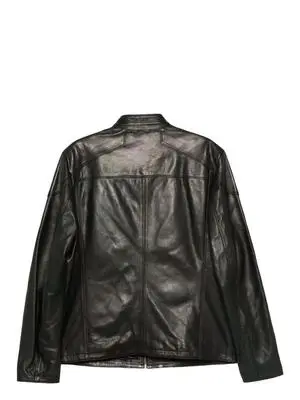 SERGIO MORETTI FIRENZE Zip-up Leather Jacket - Black